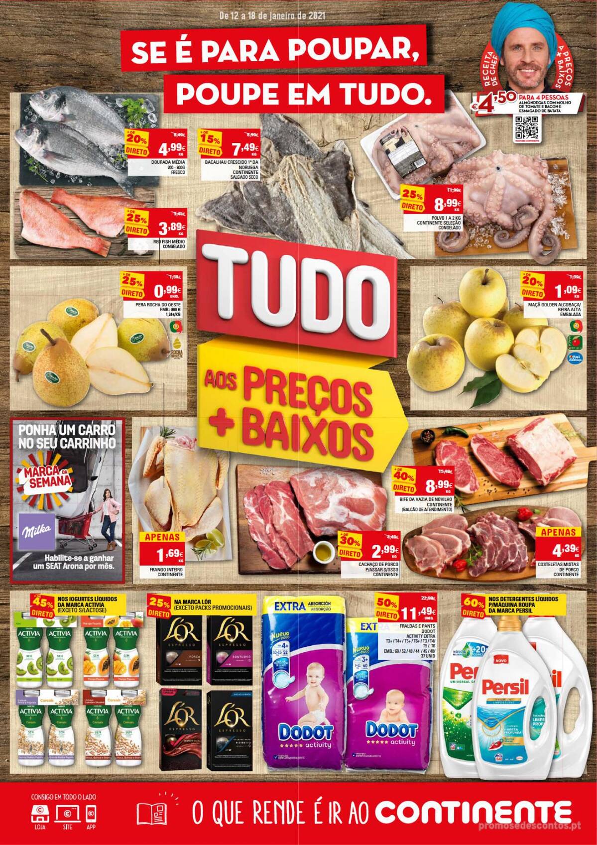 Folheto Continente Lojas Continente/Modelo de 12 a 18 Janeiro