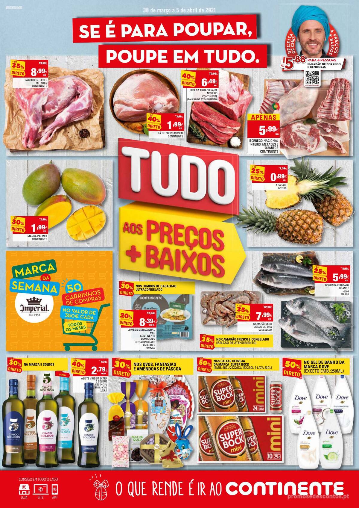 Folheto Continente Lojas Continente/Modelo de 30 Março a 5 Abril